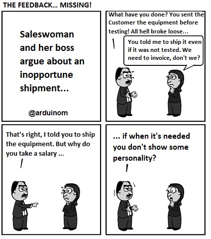 The reprimand and the feedback... missing! - - Tibicon